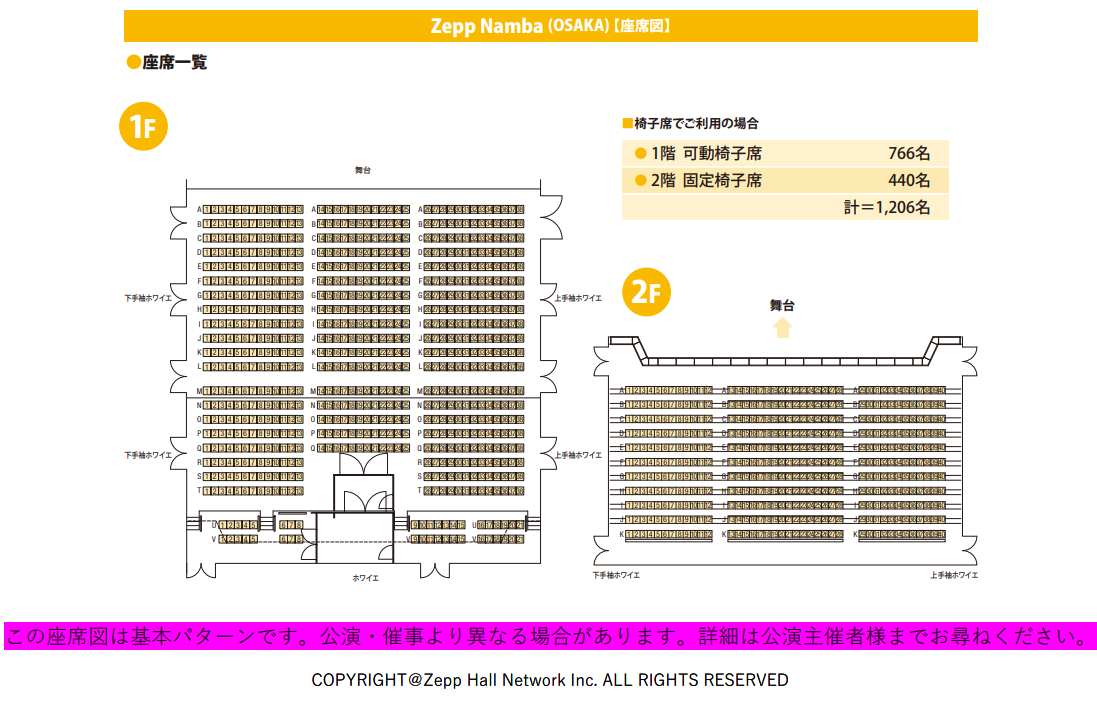 Zeppなんばの見え方【座席表＆キャパ】1階スタンディングと2階指定席の違い | 会場ブログ